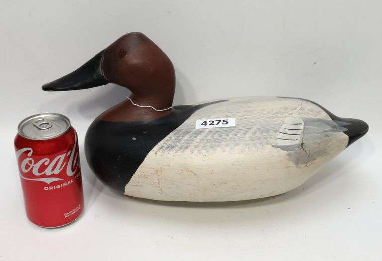Sam Barnes Ron Rue Rig Canvasback Duck Decoy - Dixon's Auction at Crumpton