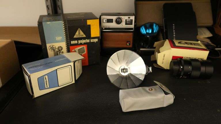 Lot of Vintage Film Cameras, Supplies & Boxes - Dixon's Auction at Crumpton