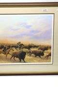 Tom Phillips Signed and Numbered Bison Hunt Print - Dixon's Auction at ...