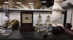 Lot Vintage Ruby Red Glassware, Bear Statue, Electrified Oil Lamps ...