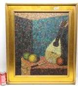 MCM Pointillism Still Life Painting - Dixon's Auction at Crumpton
