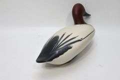 Jim Pierce Canvasback Duck Decoy, Split in Back - Dixon's Auction at ...
