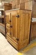 Antique Golden Oak Ice Chest - Dixon's Auction at Crumpton