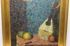 MCM Pointillism Still Life Painting - Dixon's Auction at Crumpton