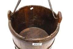 Primitive Staved Wood and Iron Banded Water Bucket - Dixon's Auction at ...