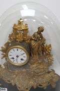 Antique Japy Freres Figural Gilt Spelter Clock with Display Dome ...
