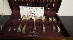 Vintage Lot of Wm Rogers Silver Plate Flatware in Chest - Dixon's ...