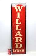 Vintage Willard Batteries Tin Over Cardboard Advertising Sign - Dixon's ...