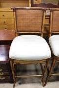 Pair MCM Style Rattan Bar Stools - Dixon's Auction at Crumpton