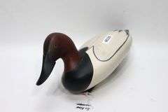 Jim Pierce Canvasback Duck Decoy, Split in Back - Dixon's Auction at ...