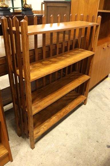 Antique Mission Oak Picket Fence Bookshelf - Dixon's Auction at Crumpton