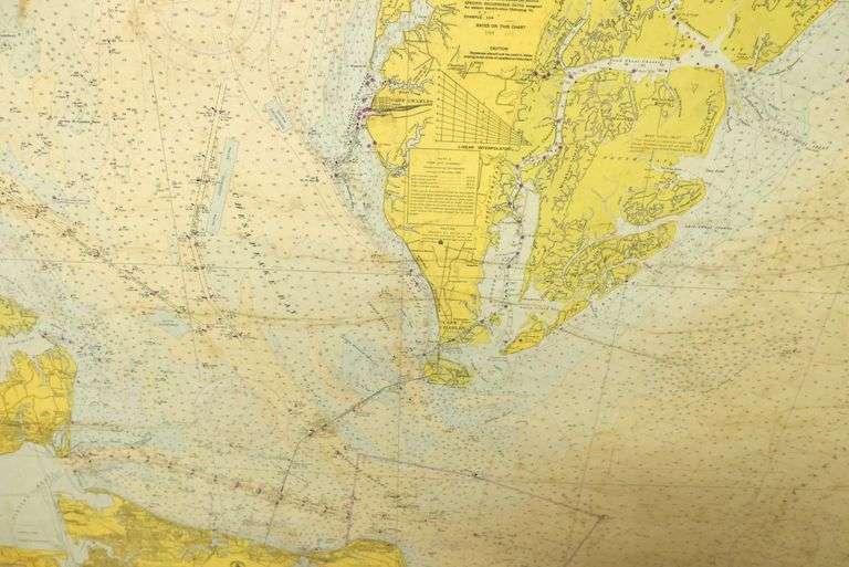 Vintage Chesapeake Bay Entrance Depth Chart - Dixon's Auction at Crumpton