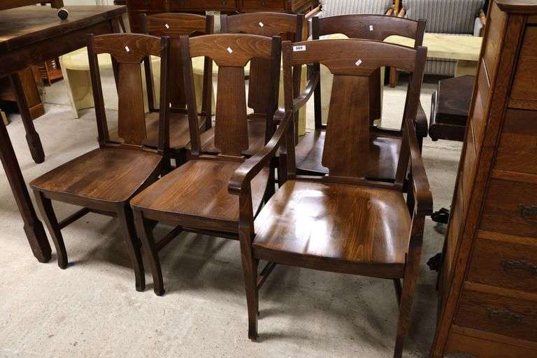 (6) Antique Stained Chairs - Dixon's Auction at Crumpton