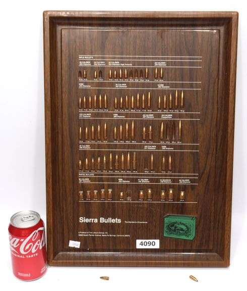 Vintage Sierra Bullets Bullet Board Advertising Sign - Dixon's Auction ...