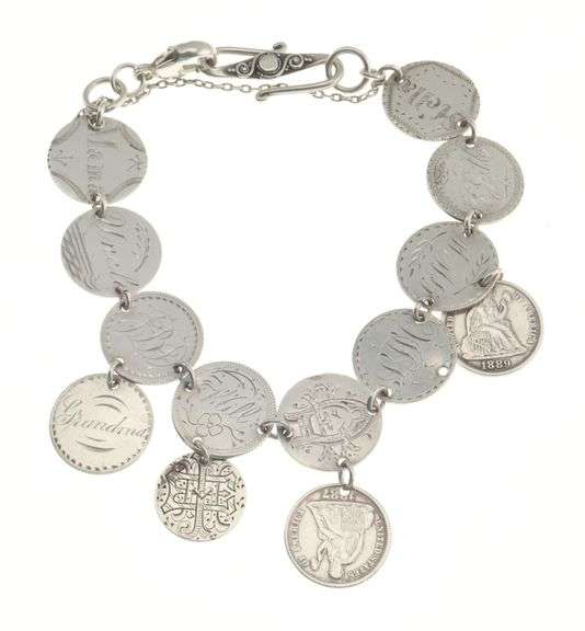 Sterling Silver Coin Bracelet - Dixon's Auction at Crumpton