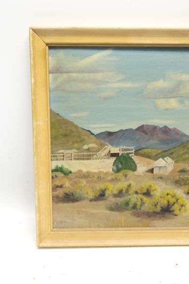 Robert Mack 1948 Regionalist Landscape Painting with the Longest Note ...