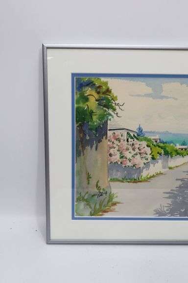 Mary Zuill Watercolor Painting - Dixon's Auction at Crumpton