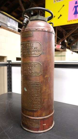 Vintage Copper Acme Fire Extinguisher - Dixon's Auction at Crumpton