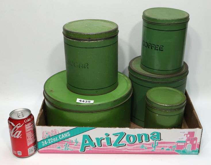 Vintage Kitchen Canister Tin Set - Dixon's Auction at Crumpton