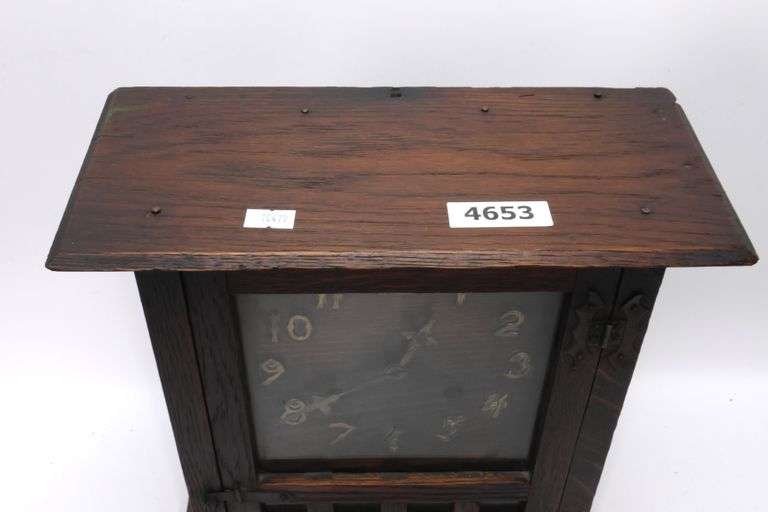 Antique Mission Oak Mantel Clock - Dixon's Auction at Crumpton