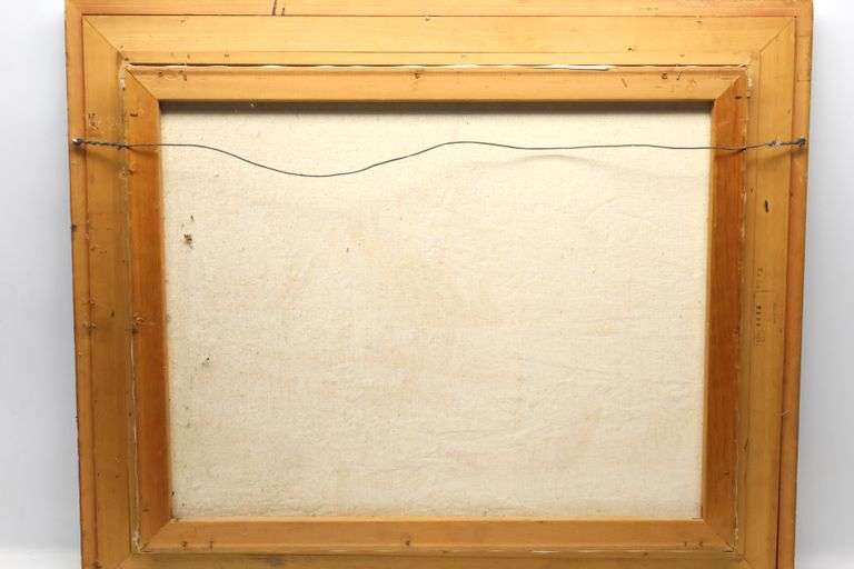 MCM Landscape Painting Signed Plesson, Loose in Frame - Dixon's Auction ...