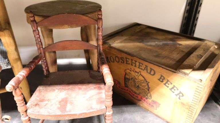 Vintage Beer Crate, Doll Chairs, Stool & Iron Lantern Frame - Dixon's ...