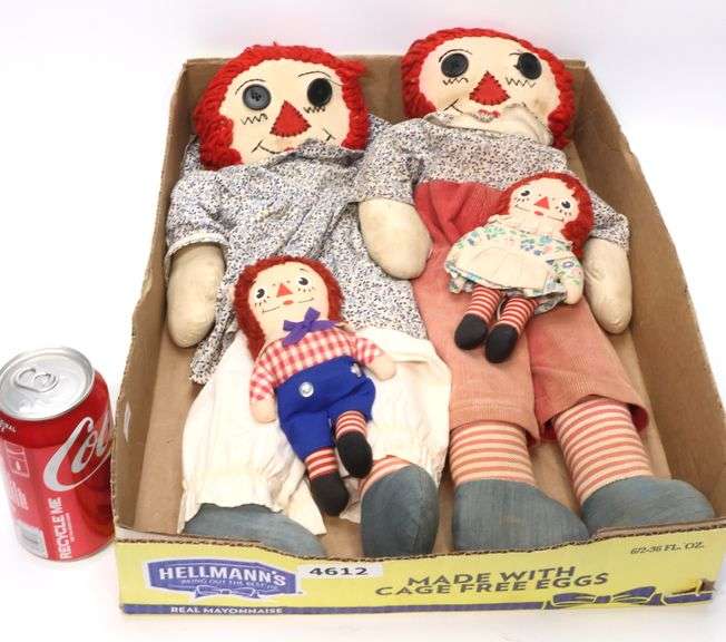(4) Vintage Raggedy Anne Dolls - Dixon's Auction at Crumpton