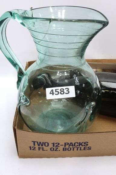(5) Antique Glass Bottles and Pitcher, Large Pitcher is Cracked - Dixon ...
