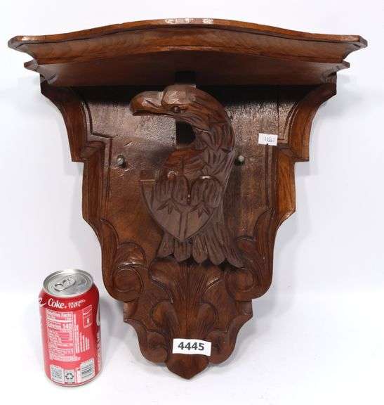 Antique Carved Eagle Corner Bracket Shelf, Wings Detached - Dixon's ...