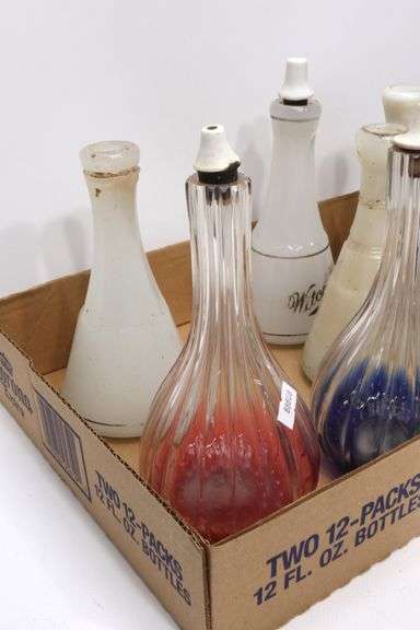 (7) Antique Barber Bottles - Dixon's Auction at Crumpton