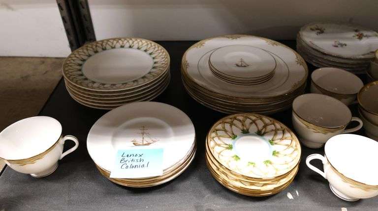 Lot of Lenox British Colonial Ship Plates, & Tuxedo Pattern Dishes ...