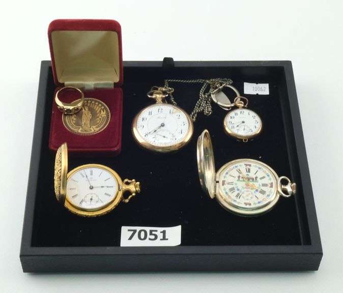 Tray Lot of Pocket Watches + Misc. Items - Dixon's Auction at Crumpton