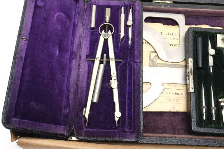 (3) Cases of Vintage Boxed Drafting Tools - Dixon's Auction at Crumpton