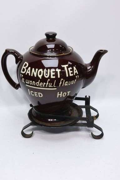 Vintage Banquet Tea Display Teapot with Stand - Dixon's Auction at Crumpton
