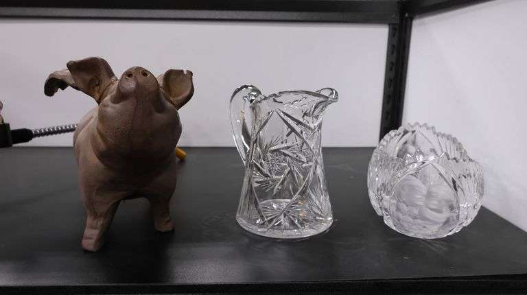 Auto Wear Car Lock, Antique Glass Shades, Cut Glass Bowl & Pitcher ...