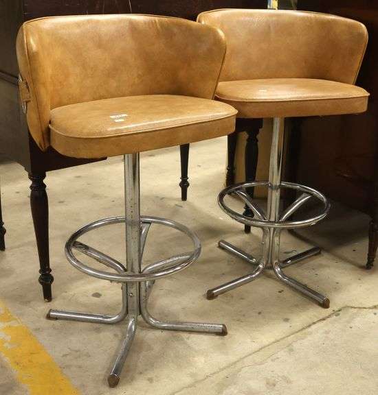 Pair Retro Bar Stools, Oxidation - Dixon's Auction at Crumpton