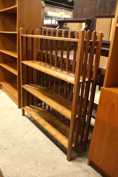 Antique Mission Oak Picket Fence Bookshelf - Dixon's Auction at Crumpton