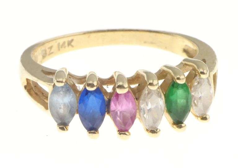 14k Gold Multi Colored Gemstone Ring 3.4g - Dixon's Auction at Crumpton