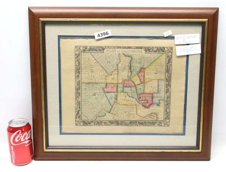 Antique Map of Baltimore From Mitchell's 1860 Atlas - Dixon's Auction ...