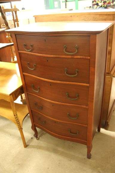 Antique Mahogany Chest, Finish Wear - Dixon's Auction at Crumpton