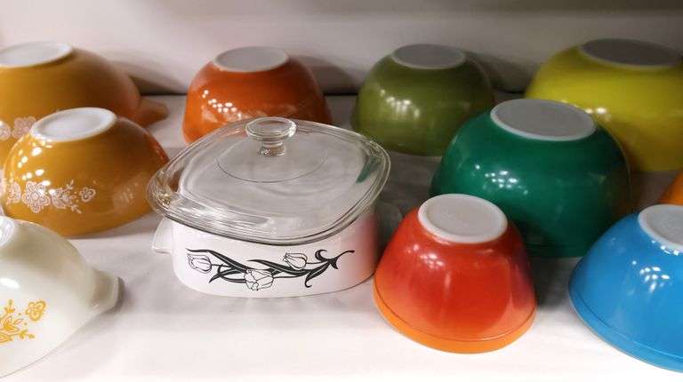 Collection of Mostly Vintage Style Pyrex Bowls - Dixon's Auction at ...