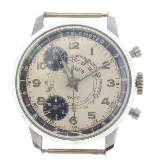 Endura Vintage Stainless Chronograph Watch - Dixon's Auction at Crumpton
