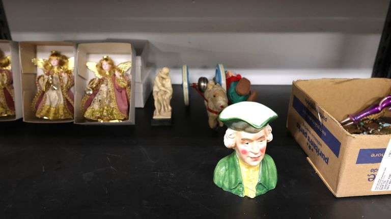 Lot of Christmas Decorations, Character Toby Mug, Box with Jewelry ...