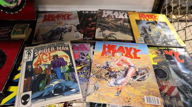Lot of Comic Books, Heavy Metal Etc., Collector Plates, Playing Cards ...