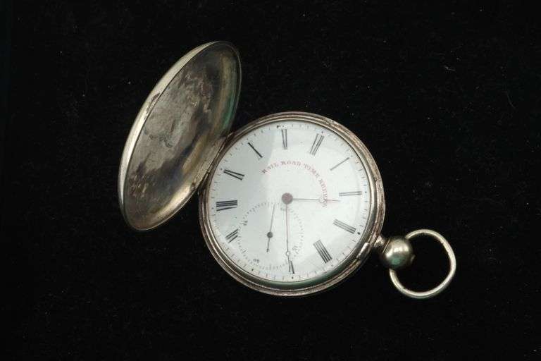 (2) Sterling Silver & (1) Coin Silver Key Wind Pocket Watches Lot ...