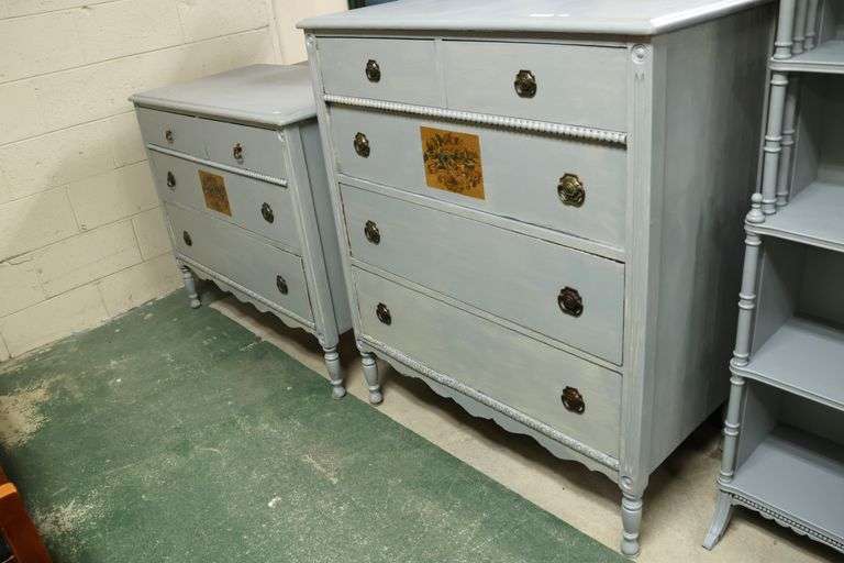 (2) Upcycled Painted Chests - Dixon's Auction at Crumpton