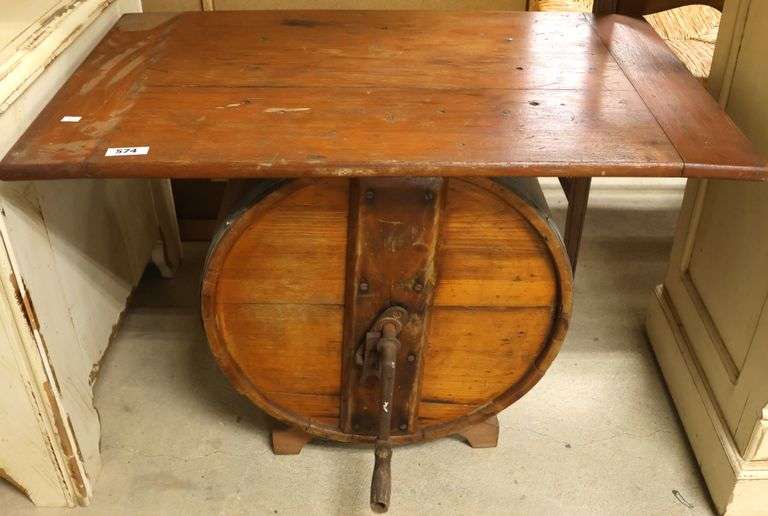 Antique Butter Churn Table - Dixon's Auction at Crumpton