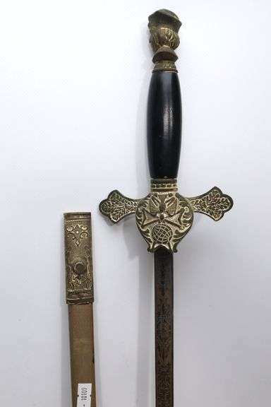 Vintage Knights of Templar Sword with Sashes, Globes, And Accessories ...