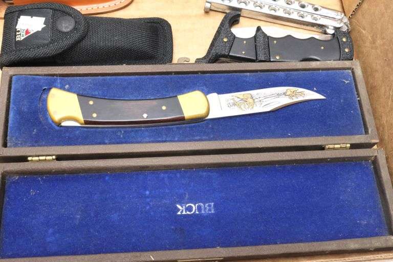(8) Pocket Knives Including Buck 110, Robert Klass, Buck 450 U ...