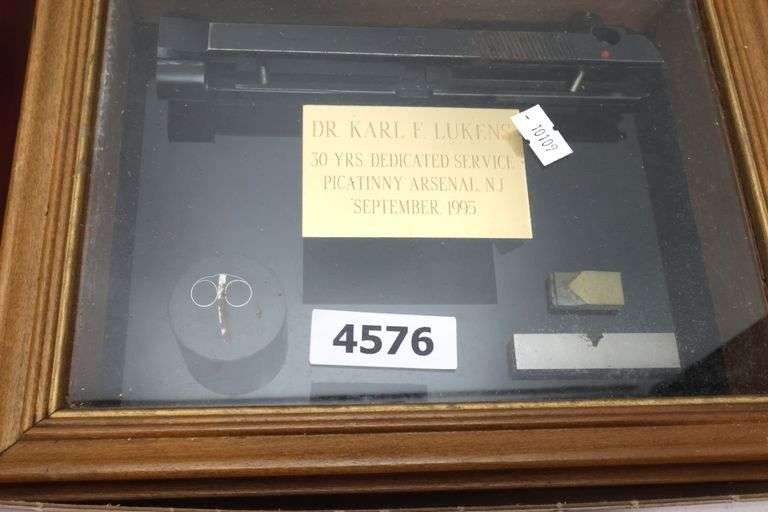 (5) Picatinny Arsenal Shadow Box Display, Signs, License Plates, Etc ...